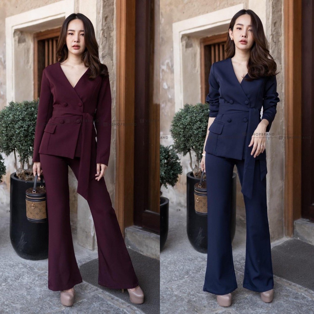 Code no:2006036104-Vshop Set เสื้อสูท+กางเกงขายาว ตัดเย็บอย่างดี เนื้อ ...