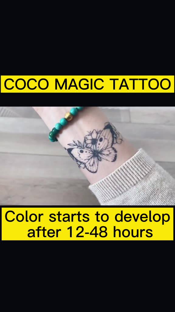 【COCO Magic tattoo】สติกเกอร์รอยสักชั่วคราว กึ่งถาวร กันน้ํา ติดทนนาน 15 ...