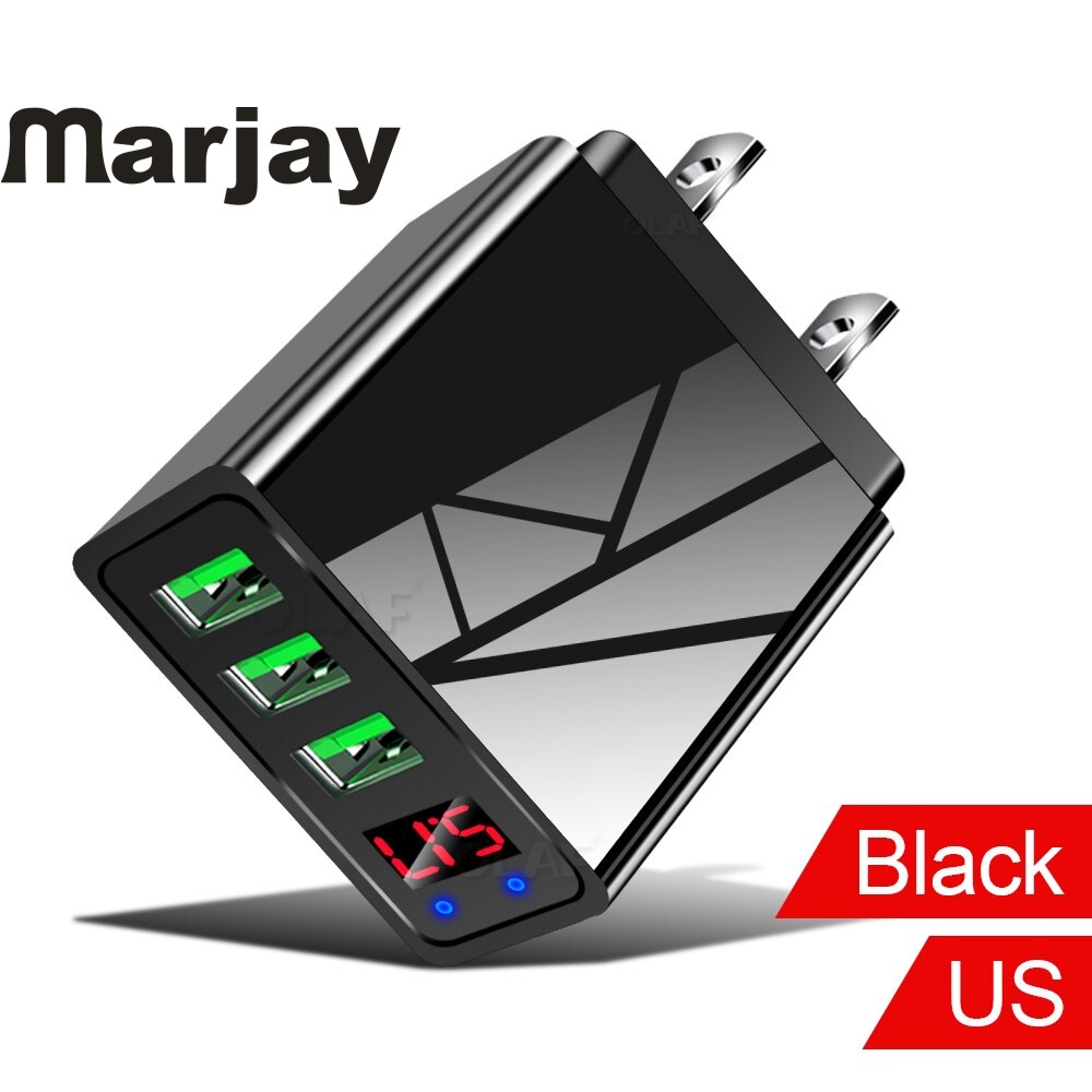 Marjay อะแดปเตอร์ชาร์จ USB แบบจอแสดงผลดิจิทัล ชาร์จไว 3 พอร์ต สำหรับ ...