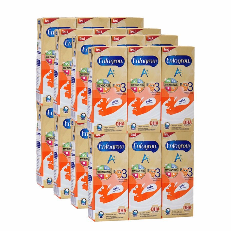 Enfagrow A+ สูตร 3 UHT รสจืด ยกลัง 8 แพ็ค 24 กล่อง เอนฟาโกร | Shopee ...