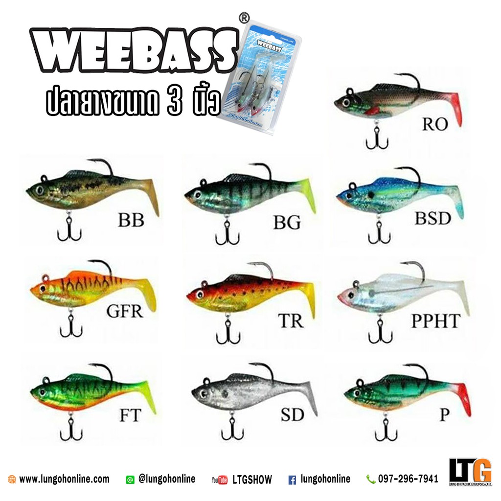 อุปกรณ์ตกปลา ปลายาง Weebass WRSS03 3นิ้ว | Shopee Thailand