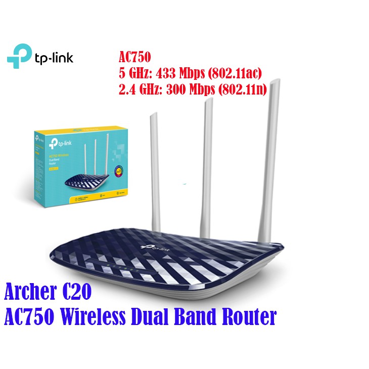 เราเตอร์ Router TP-LINK Archer C20 Wireless AC750 Dual Band | Shopee ...