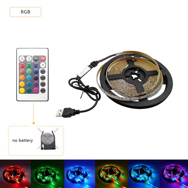 Kefeng สายไฟ LED SMD 2835 60 ดวง ต่อเมตร DC 5V ใช้แบตเตอรี่ พร้อมสวิตช์ | Shopee Thailand