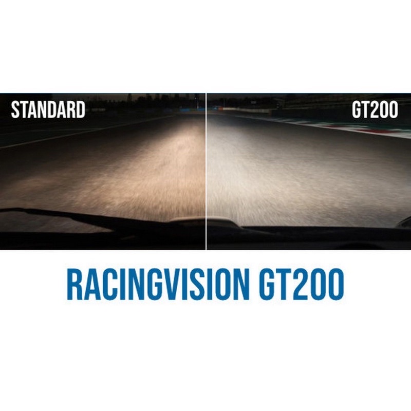 หลอดไฟหน้ารถยนต์ Philips Racing Vision GT200 +200% 3500k ขั้ว H4 H7 ...