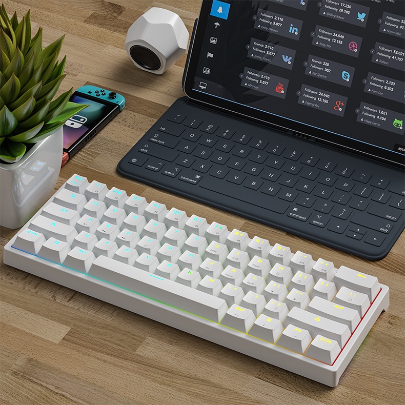 🚚จัดส่งในวันเดียวกัน Leaven K620 คีย์บอร์ด tkl 60% keyboard mechanical ...