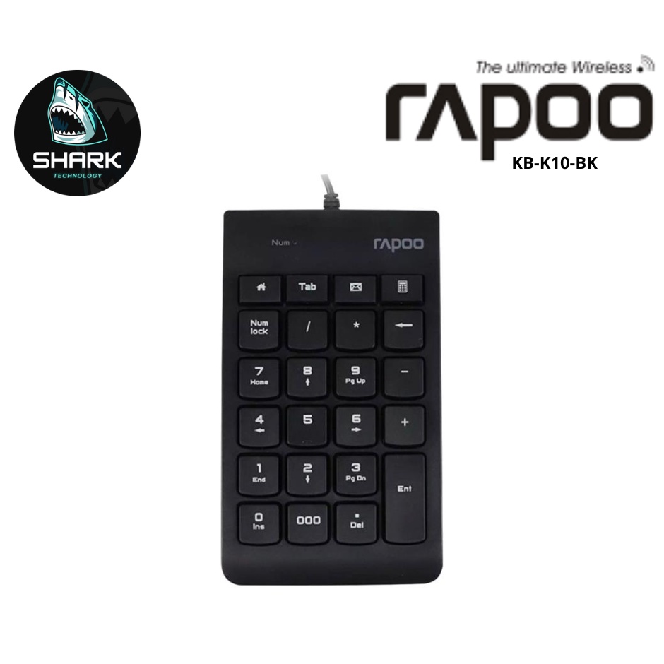 Rapoo K10 Wired Keyboard Black คีย์บอร์ดตัวเลข รับประกัน 1 ปี Shopee Thailand