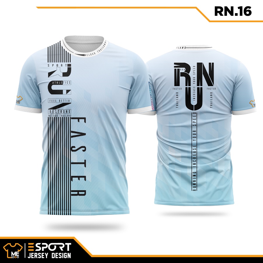 เสื้อกีฬาผู้ชาย ผู้หญิง (RN.16-RN.20) พิมพ์ลายทั้งตัว ใส่วิ่ง ออกกำลังกาย เบาสบายระบายอากาศได้ดี ...