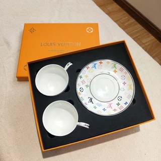 Louis Vuitton Tea cup coffee cup gift box set of two cups + two saucers ...