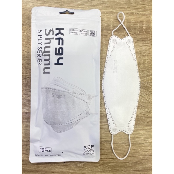 Shumu KF94 หน้ากากอนามัย 5 ชั้น 10 ชิ้น / แพ็ค ฟรีตัวล็อกแมส 1 ชิ้น ...