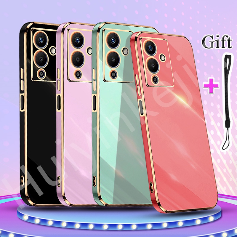 เคสโทรศัพท์ซิลิโคน TPU แบบนิ่ม ชุบไฟฟ้า ขอบตรง สําหรับ Infinix Note 12 ...
