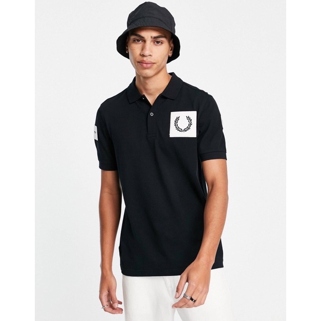 Fred Perry Badge Logo Polo Shirt in Black | Shopee Thailand