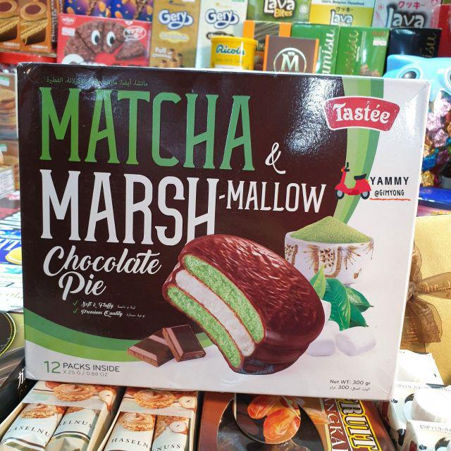 Classic & Matcha Marsh-Mallow Chocolate Pie เค้กช็อกโกแลตและมัจฉะเนื้อนุ่มพอดีคำ | Shopee Thailand