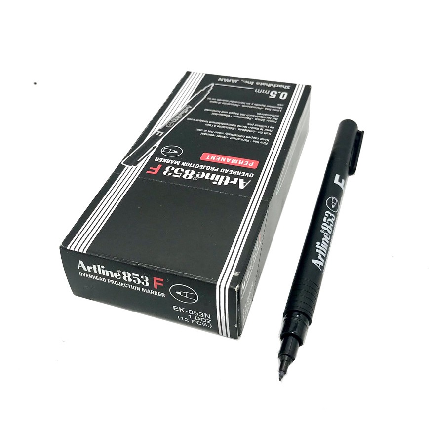 EK853 ปากกาเขียนแผ่นใส ชนิดหัวเข็ม สีดำ/น้ำเงิน | Shopee Thailand