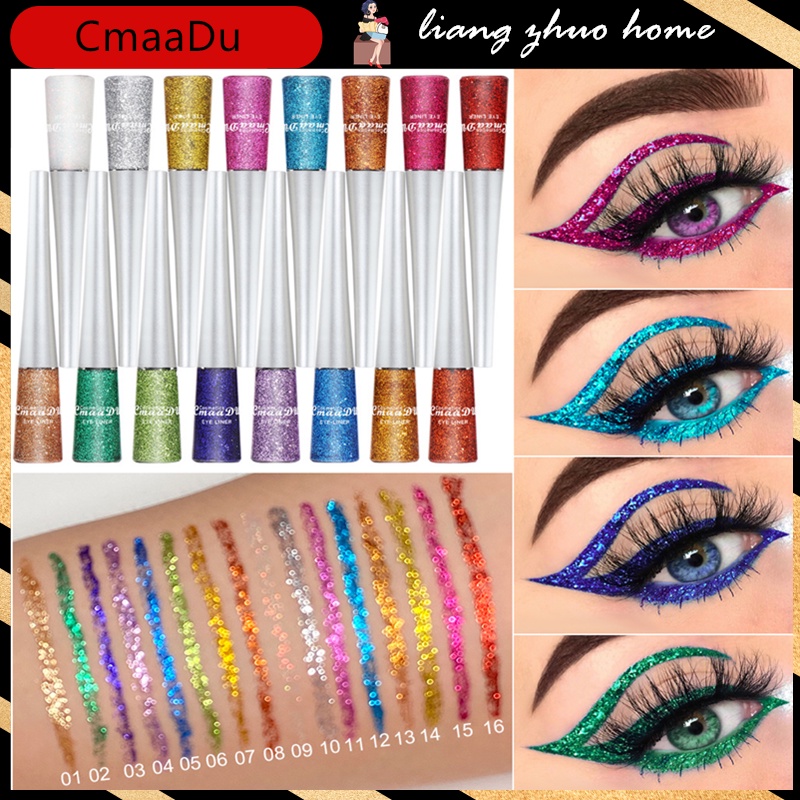 Cmaadu อายไลเนอร์ เนื้อลิขวิด กลิตเตอร์ กันน้ํา 16 สี | Shopee Thailand