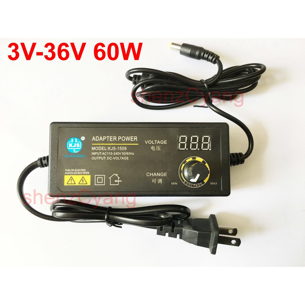 อะแดปเตอร์ไฟฟ้า AC Adjustable Adapter DC 3V 4V 4.5V 5V 6V 7V 7.5V 8V 9V 10V 12V 13.5V 14V 15V ...