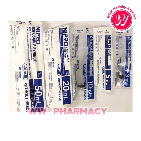 Syring Nipro ไซริงค์ หลอด-กระบอกฉีดยา 3ml/5ml/10ml/20ml/50ml ล้างจมูก ป้อนยาเด็ก | Shopee Thailand