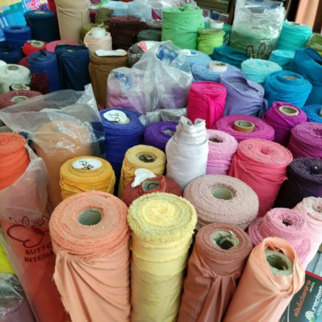 ผ้าอัดกาว ผ้าเยวซี่กาว หน้ากว้าง 60 นิ้ว (150ซม.) มีหลากหลายสี | Shopee ...