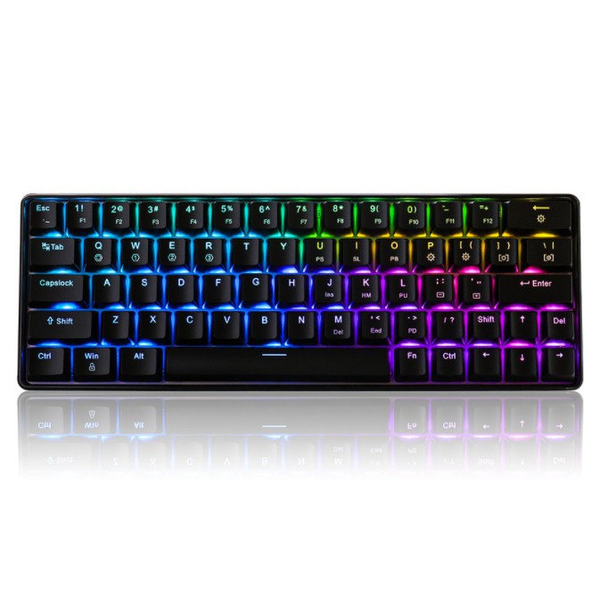 คีย์บอร์ด GK64 Gateron Red RGB คีย์ENG Hot Swappable คัสคอมคีย์บอร์ด 65 ...