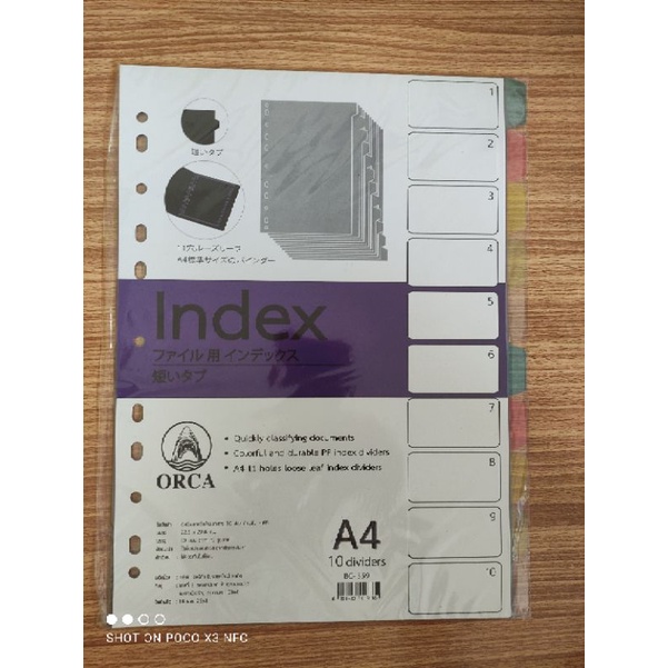Plastic Index ดัชนีพลาสติกคั่นเอกสาร A4 | Shopee Thailand