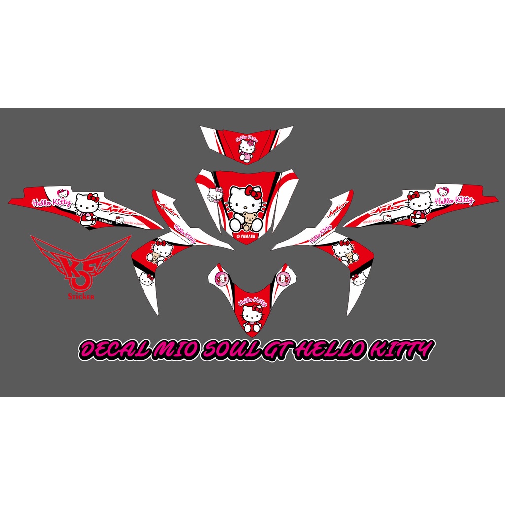 YAMAHA MIO SOUL GT 2013 สติ๊กเกอร์มอเตอร์ไซค์ DECAL HELLO KITTY MOTIF ...
