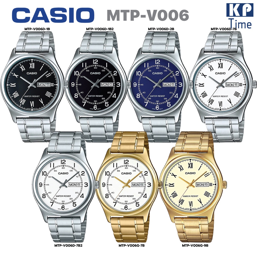 Casio นาฬิกาข้อมือผู้ชาย สายสแตนเลส รุ่น MTP-V006 ของแท้ประกันศูนย์ CMG ...