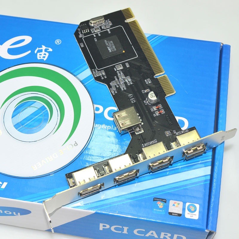 PCI USB 2.0 Expansion Card 4 Port การ์ดเพิ่มช่อง USB 2.0 | Shopee Thailand