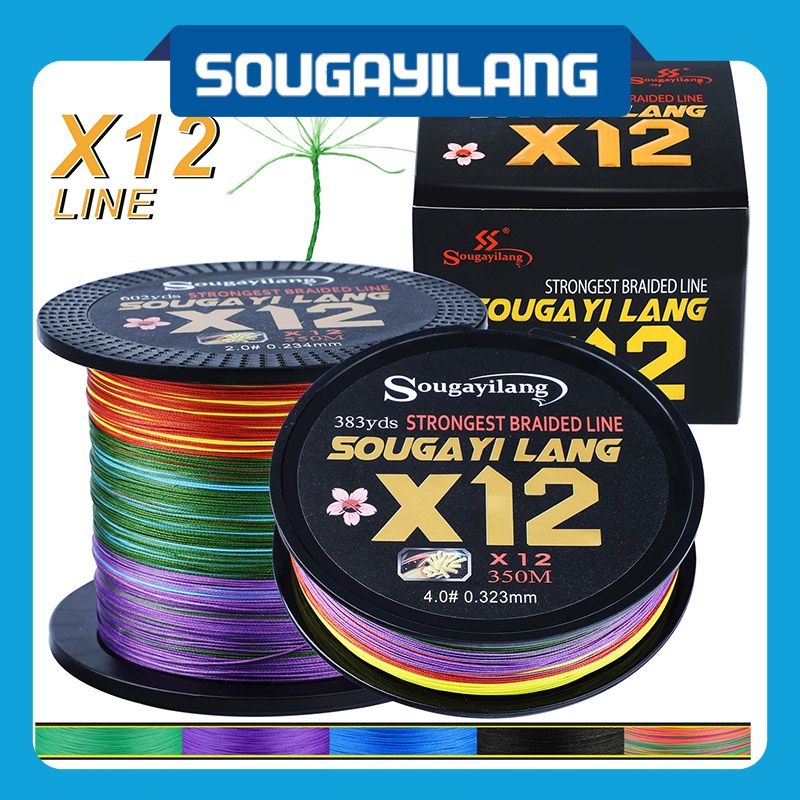 Sougayilang สายเอ็นตกปลา PE แบบถัก 12 เส้น 150 ม. 350 ม. 20-103LB ...