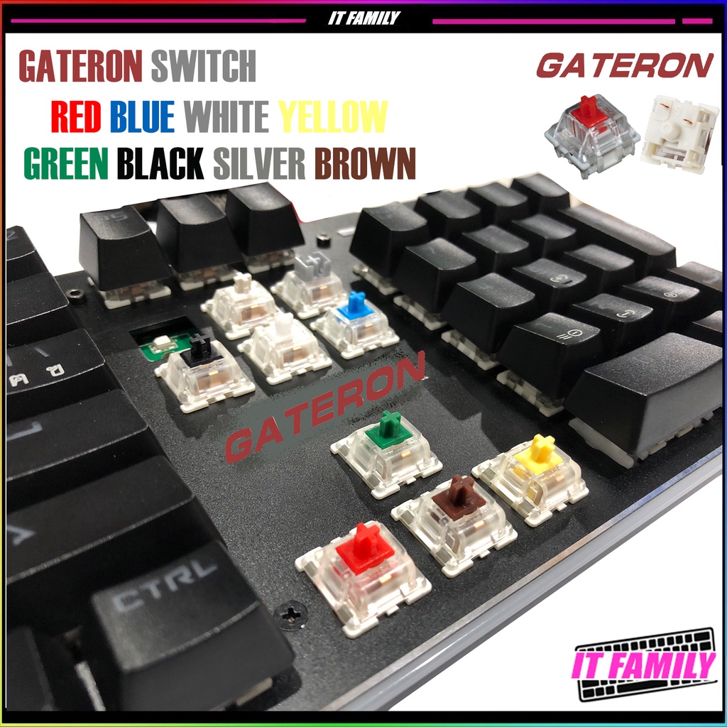 สวิตซ์คีย์บอร์ด (Keyboard Switch) Gateron Switch 3 Pin SMD LED Red/Blue ...