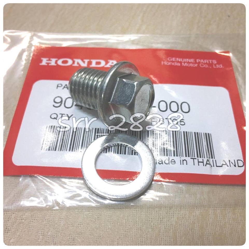 น๊อตถ่ายน้ำมันเครื่องมอเตอร์ไซด์ และ แหวนรองน๊อตถ่ายน้ำมันเครื่อง HONDA ...