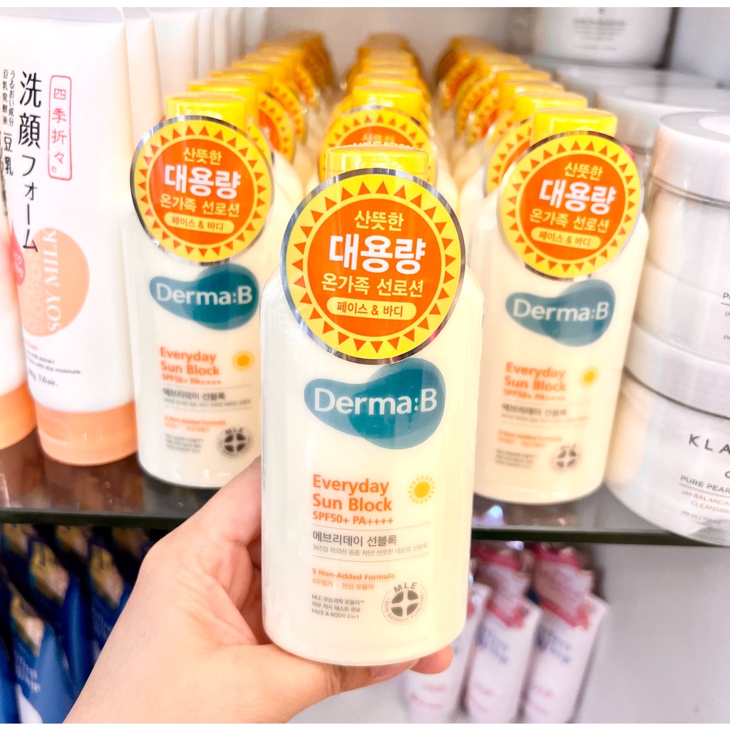 ☀️แท้/พร้อมส่ง☀️Derma:B Everyday Sun Block SPF50+ PA++++ 200ml | Shopee ...