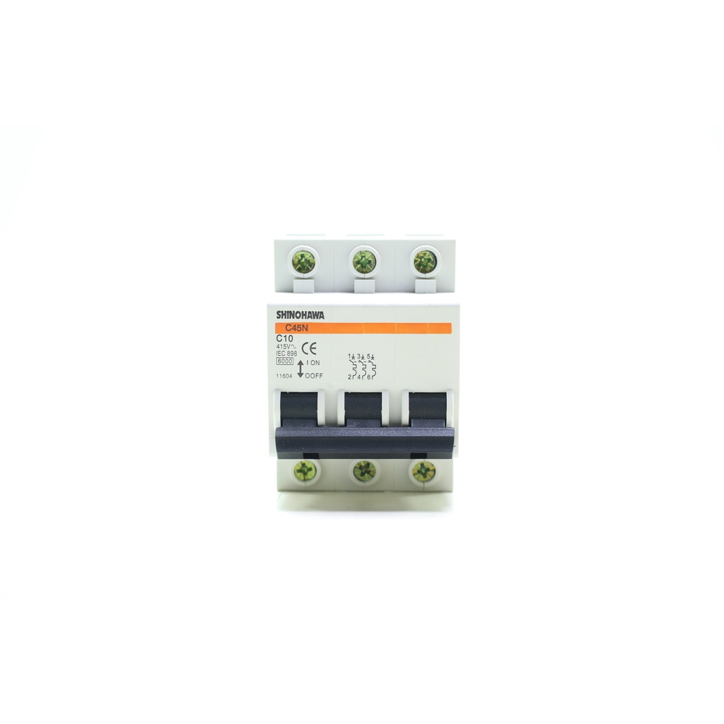 C45N C10 SHINOHAWA MCB Miniature Circuit Breaker MCB 3P 10A | Shopee ...
