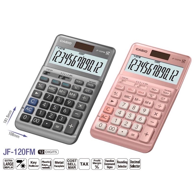 คาสิโอ Casio JF-120BM ของใหม่ ของแท้ ประกันศูนย์ 2 ปี JF-120FM เครื่องคิดเลขตั้งโต๊ะ Casio 12 ...