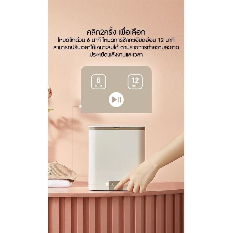 เครื่องซักผ้าพร้อมอบแห้ง OIDIRE Mini Washing Machine ขนาด 2.5 kg ขนาด ...