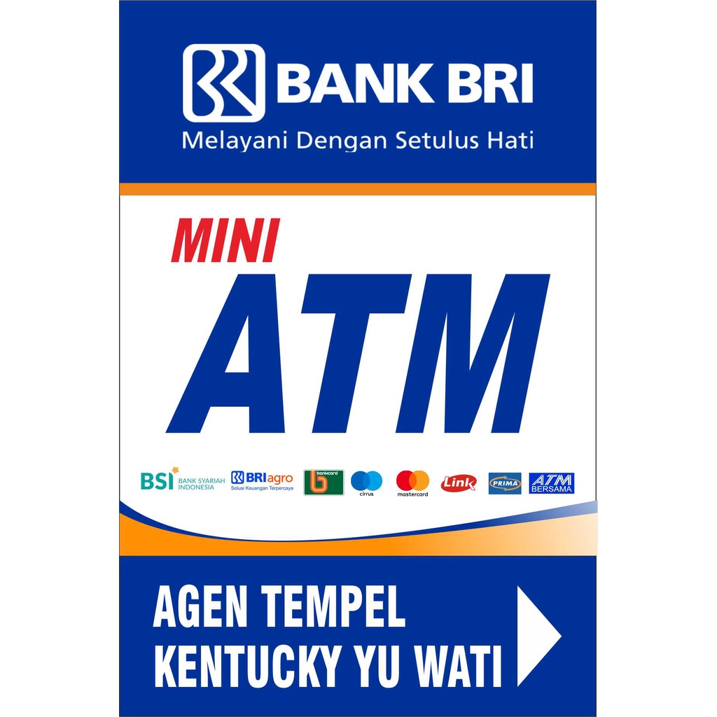 Brilink MINI ATM MODEL 1 VINYL NEON BOX STICKER (CUSTOM, AGENT NAME ...