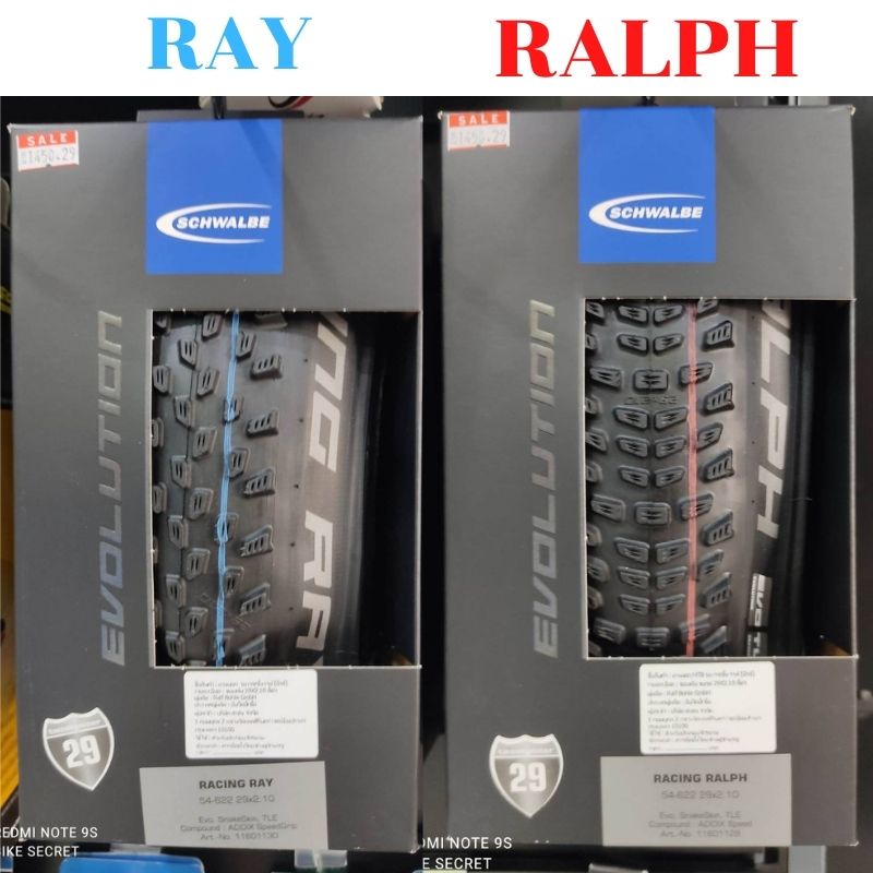 ยางคู่เทพ! 29" Schwalbe Racing Ralph , Racing Ray 29x2.10 (54-622) ยาง ...