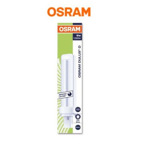 Osram หลอดคอมแพคฟลูออเรสเซนต์ หลอดตะเกียบ Osram DULUX D (2pin) 18W/827 G24D-2 | Shopee Thailand