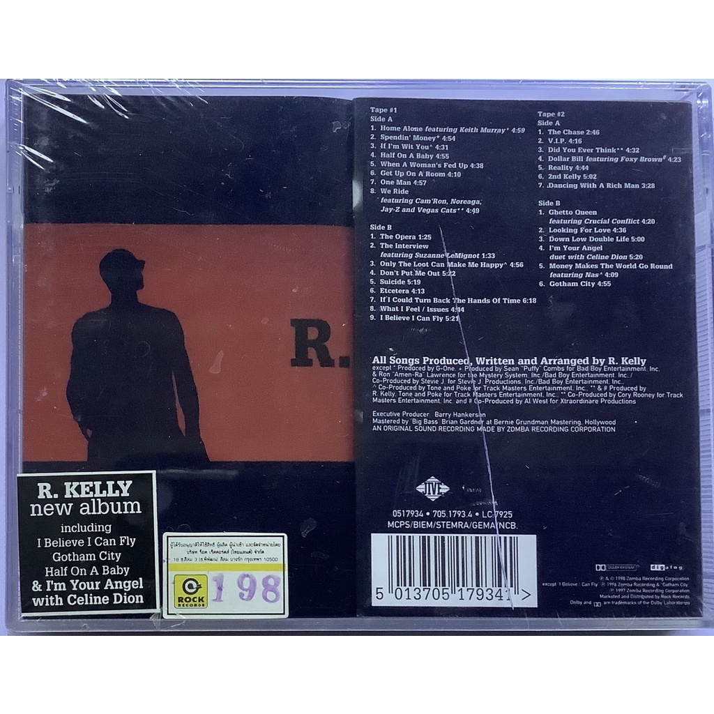 Cassette Tape เทปคาสเซ็ตเพลง R Kelly R 2 ม้วนคู่ ลิขสิทธิ์ ซีล I