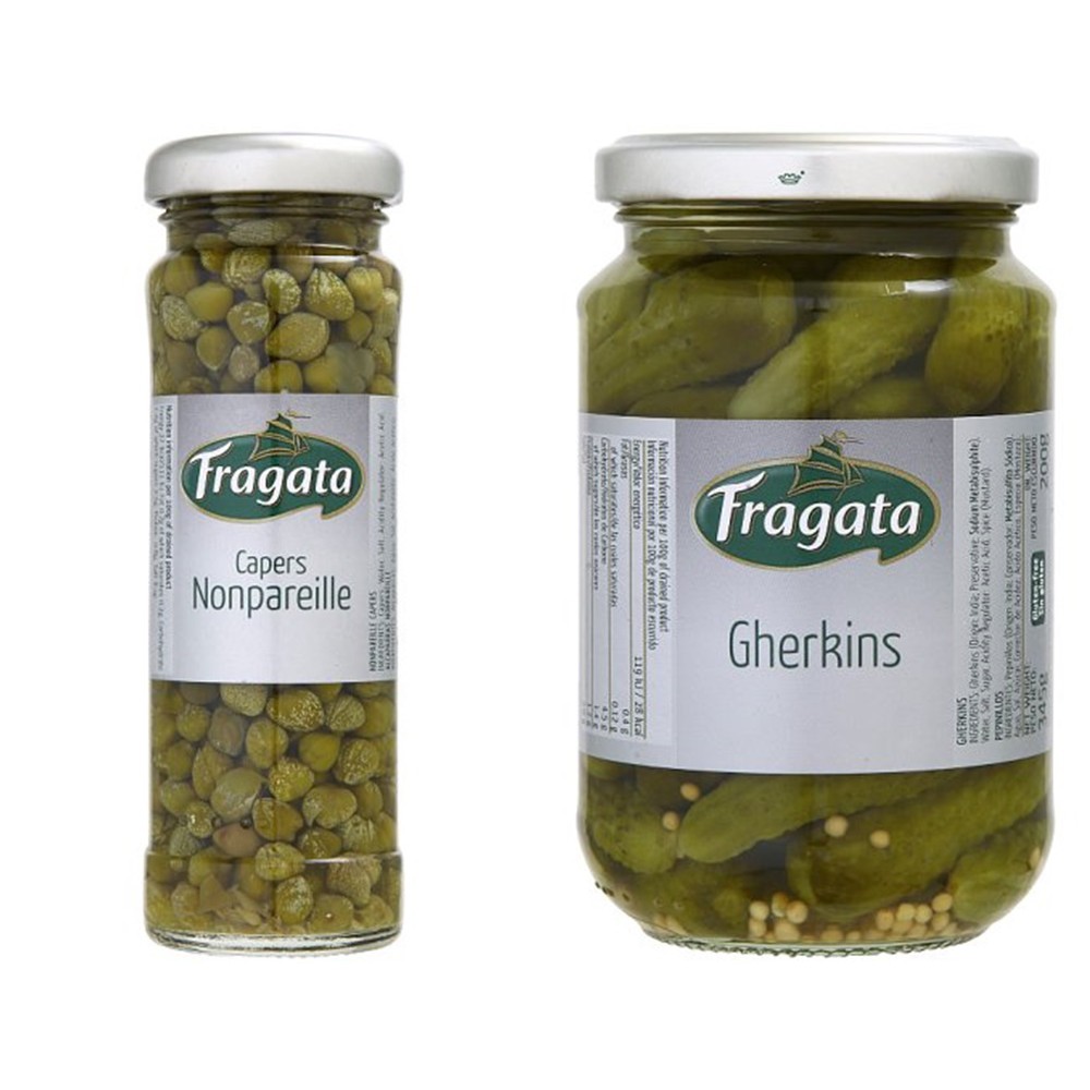 ฟรากาตา เมล็ดคาเปอร์ & แตงกวาดองในน้ำเกลือ Fragata, capers seeds ...