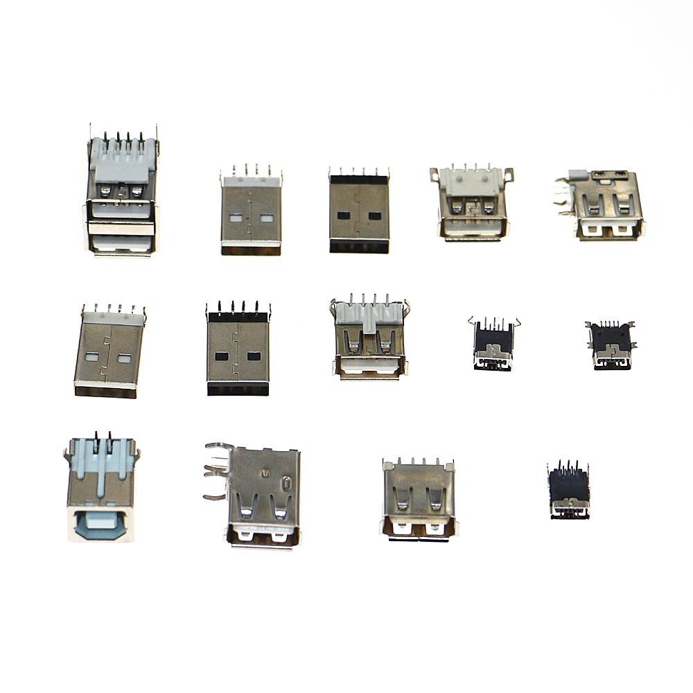 №♟┇82Pcs/box 14 Styles USB Male USB Female Mini USB SMD Vertical Socket ...
