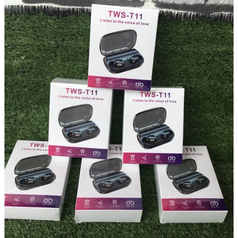 🔥NEW🔥TWS-T11 Bluetooth 5.0 หูฟัง 9D Surround หูฟังสเตอริโอชุดหูฟังพร้อมสำหรับโรงยิมวิ่งกีฬา ...