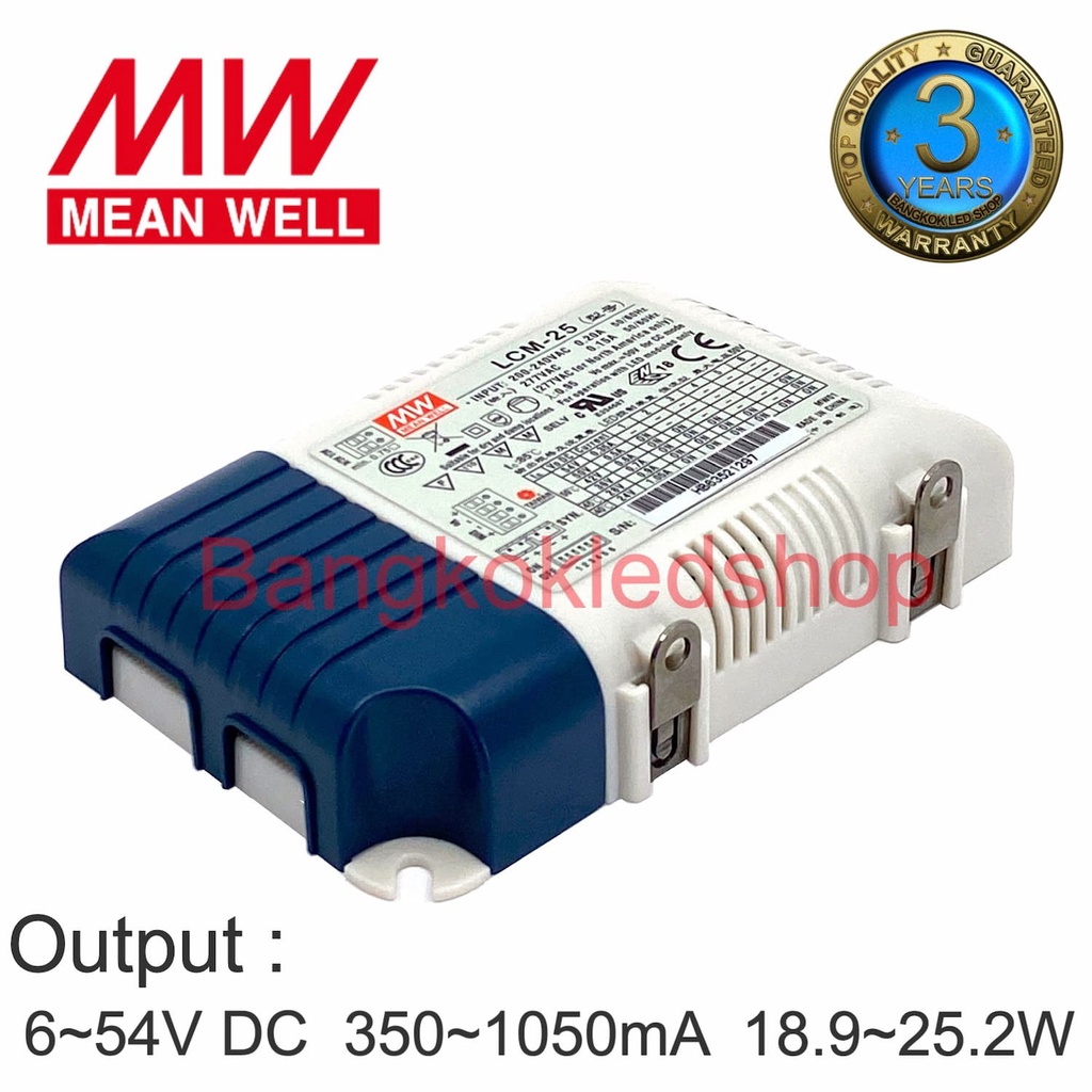 LED DRIVER LCM-25 6-54VDC /350mA-1050mA แอลอีดีไดรเวอร์สำหรับ LED HIGHT ...