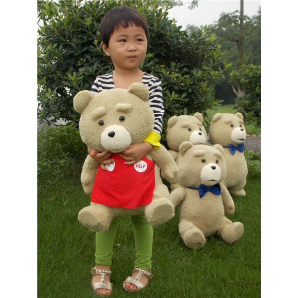New Ted movie teddy plush Sitting Red Apron ted plush bear, teddy bear ...