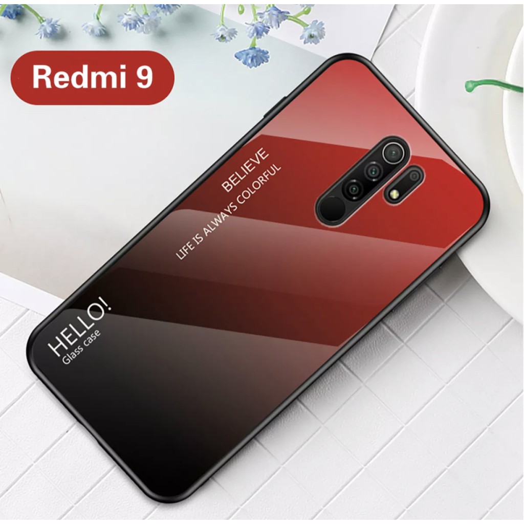 มาใหม่ Case Redmi 9 เคสกระจกสองสีเงาไล่สี ขอบนิ่มกันกระแทกเทมเปอร์ปลอก ...