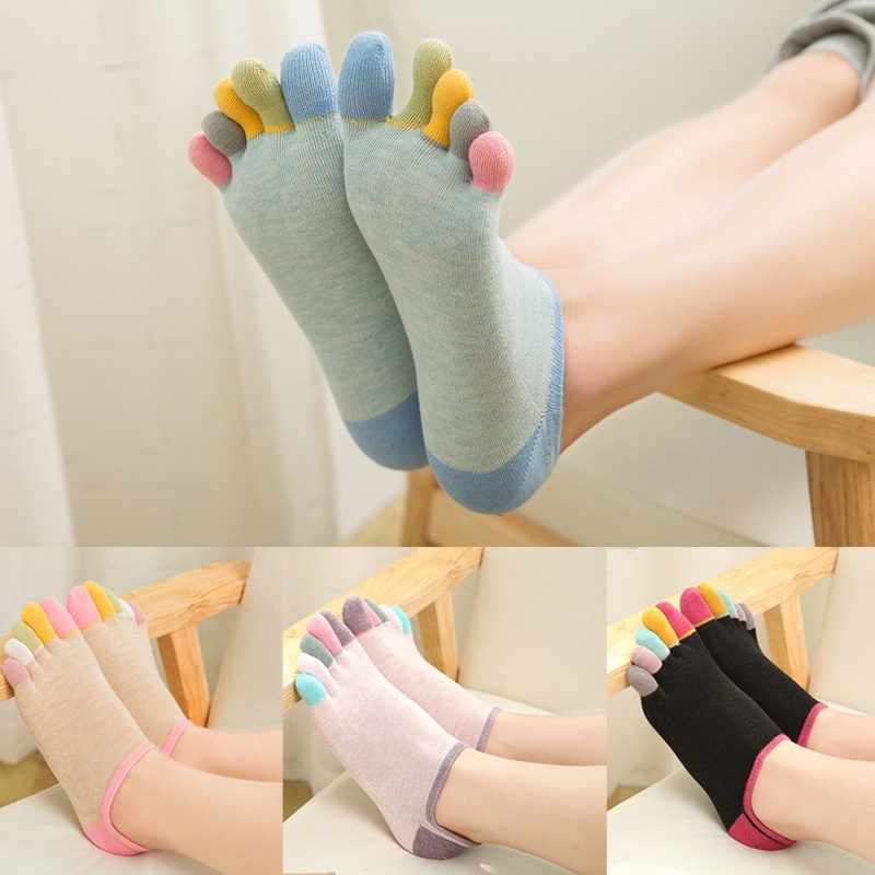 Five toes socks ถุงเท้าแบบสวมห้านิ้ว ข้อต่ำ สะดวกสบายถุงเท้าดูดซับกลิ่น ...