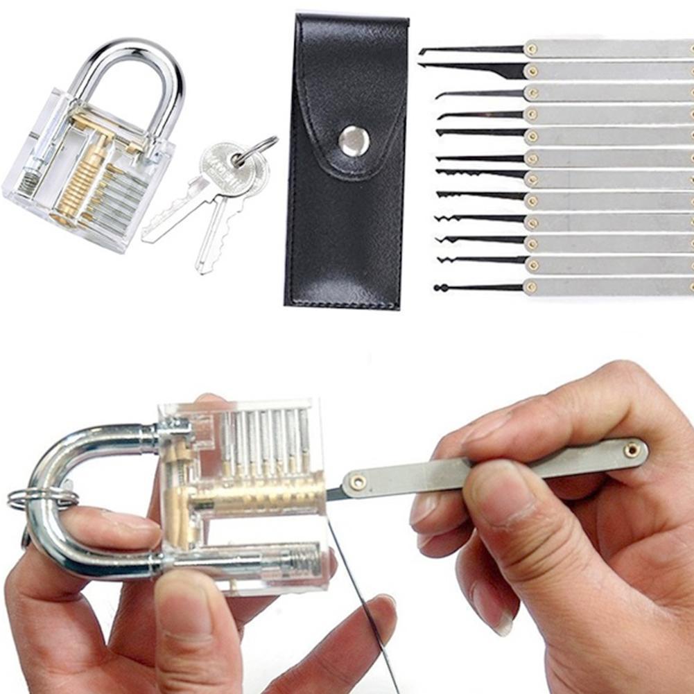 15pcs/set Unlocking Lock Pick Set Key Extractor Tool Padlocks Practice ...