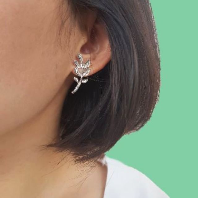 *SALE*Basic Leaf earring กิ่งใบไม้Minimal | Shopee Thailand