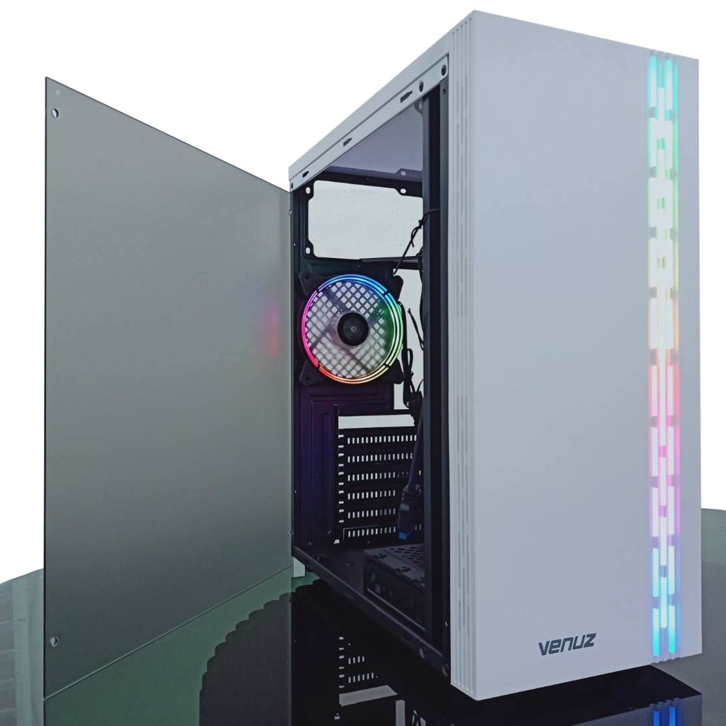 VENUZ ATX ( Computer เคสคอม ) Case VC 1918AW (White) with RGB LED สวยๆๆ ...