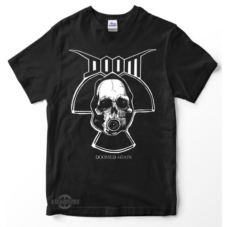 Kaos doom DOOMED AGAIN เสื้อยืดพรีเมี่ยม ลายธงร็อคร็อคร็อคร็อคร็อค สีดํา | Shopee Thailand