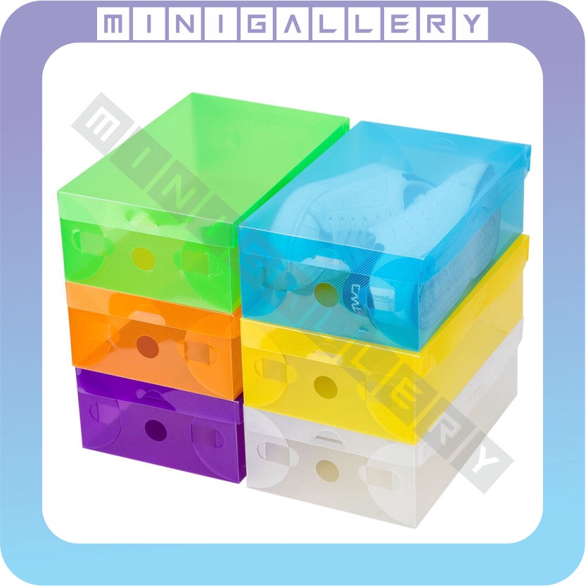 Mg 163 TRANSPARKENT SHOE BOX THICK MULTIPURPOSE PORTABLE SUSUN SHOES ...