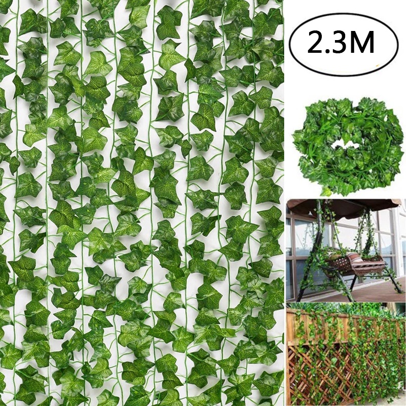 230CM Long Artificial Plant Green Lvy Leaves/Hanging Ivy Leaf Plants Vines/DIY Plant for Home ...